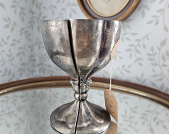 Roma, Spain Made Silver Plated Wine Goblets With Floral Twist Stems ...