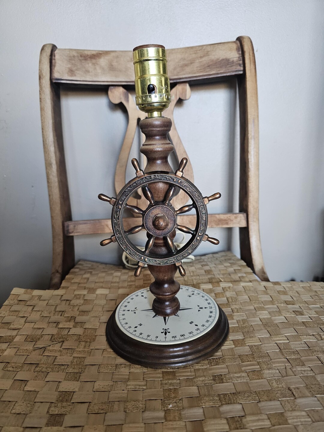 Vintage Nautical Ships Wheel Desk / Table Lamp - Etsy