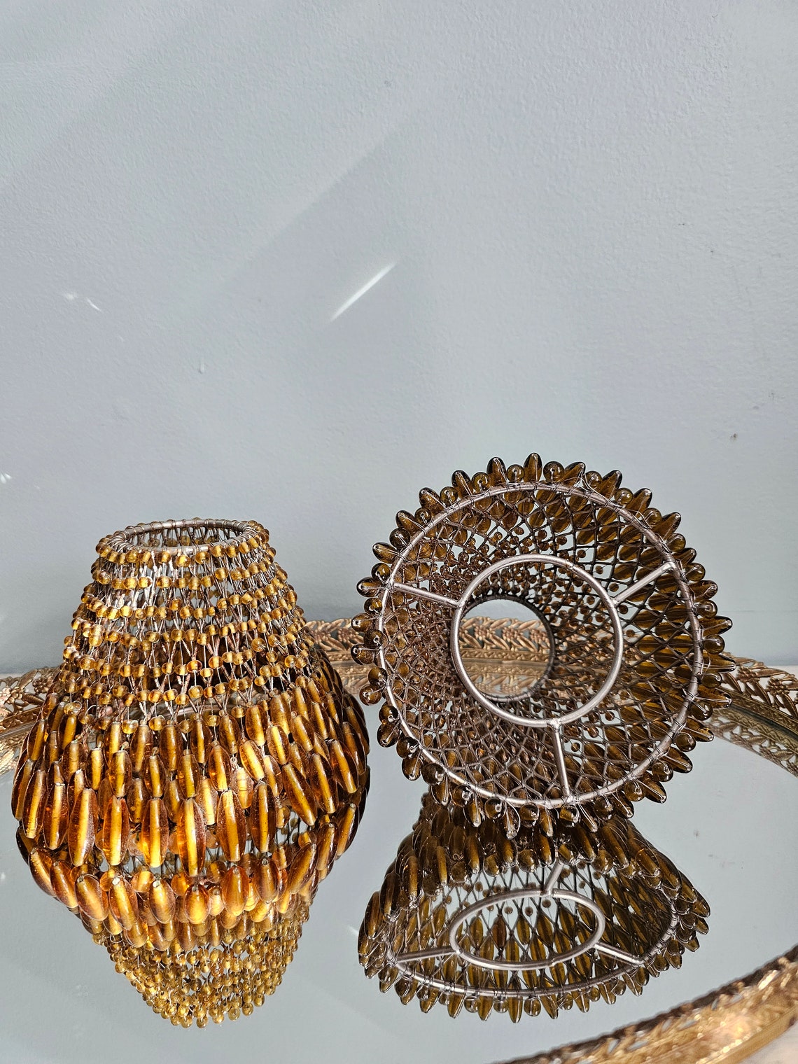 Vintage Small Beaded Lamp Shades - Etsy