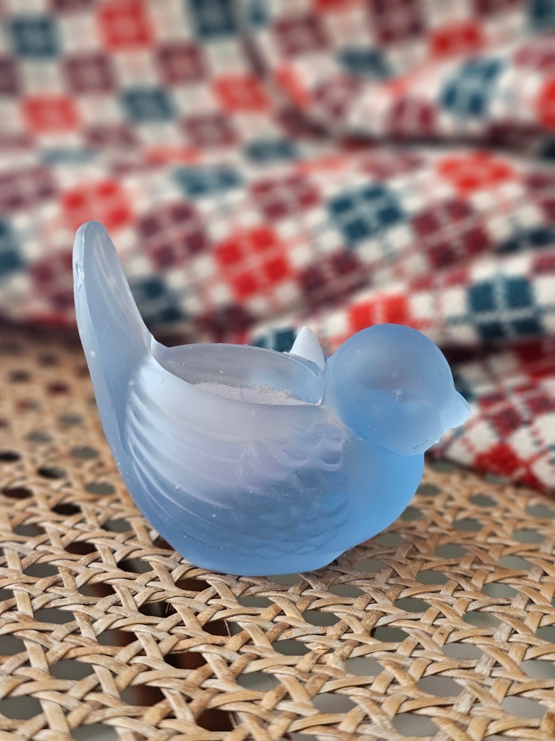 Vintage Glass Bluebird Candle Holder - Etsy