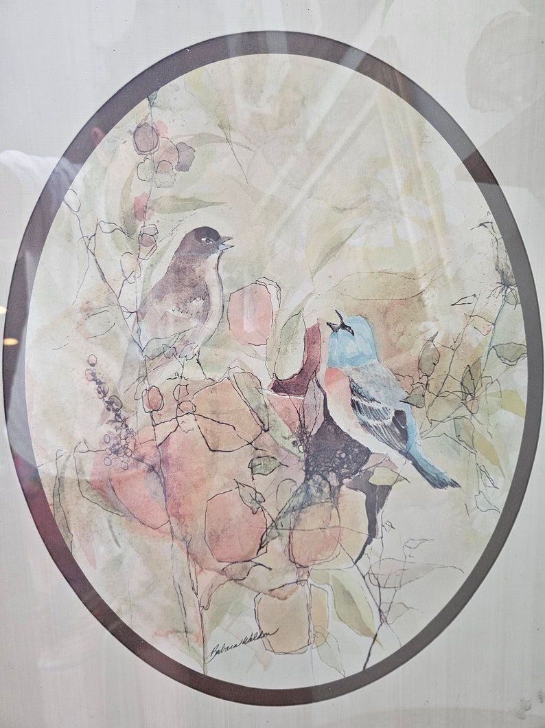 Barbara Weldon Watercolor Bird Print, Framed - Etsy