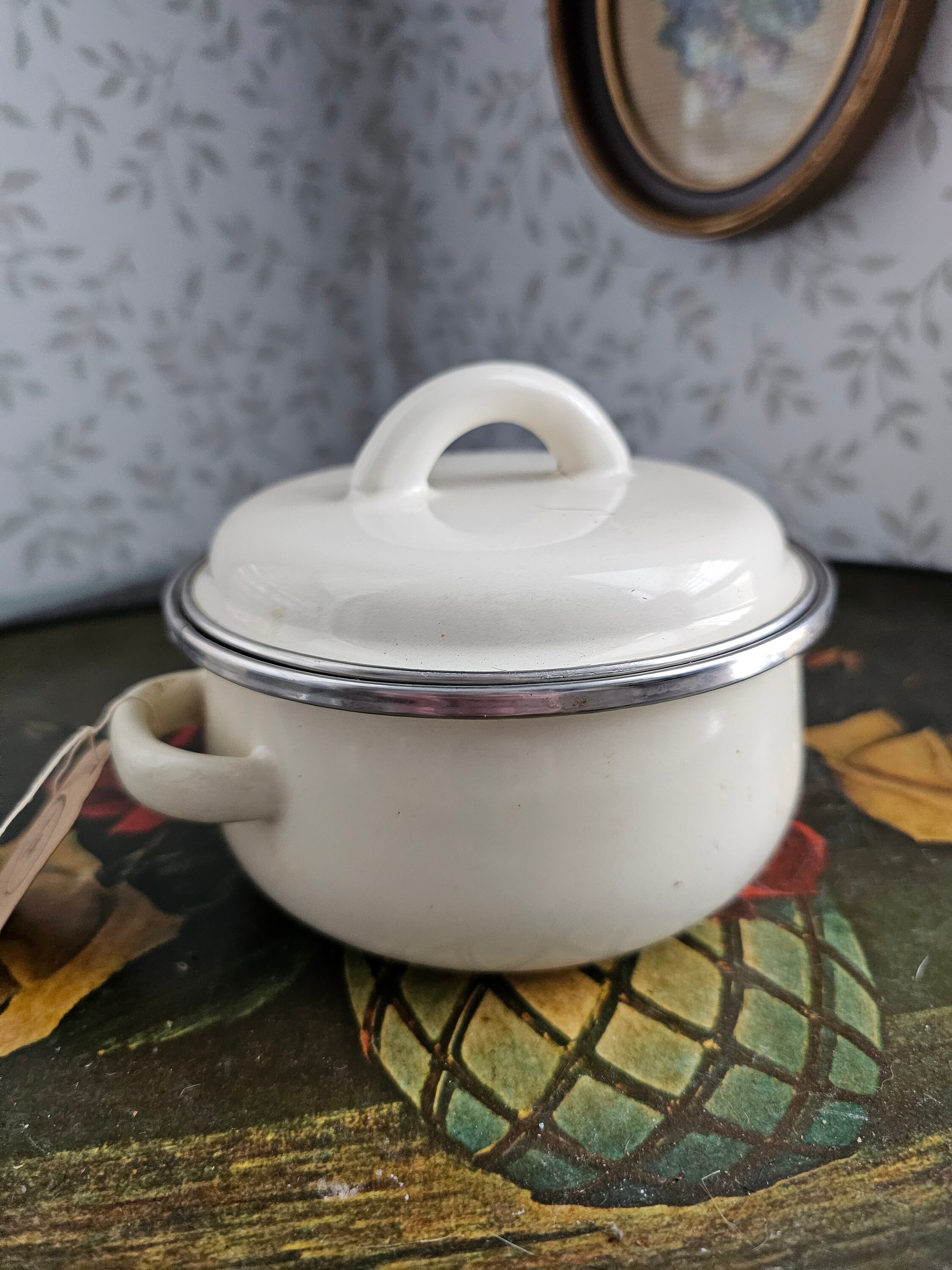 Megaware Cookware CREAM Enamel Covered Pan 1/2qt Made in Spain - Etsy