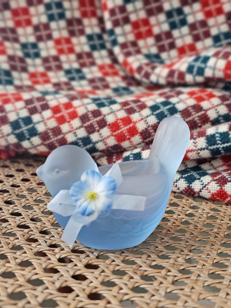 Vintage Glass Bluebird Candle Holder - Etsy
