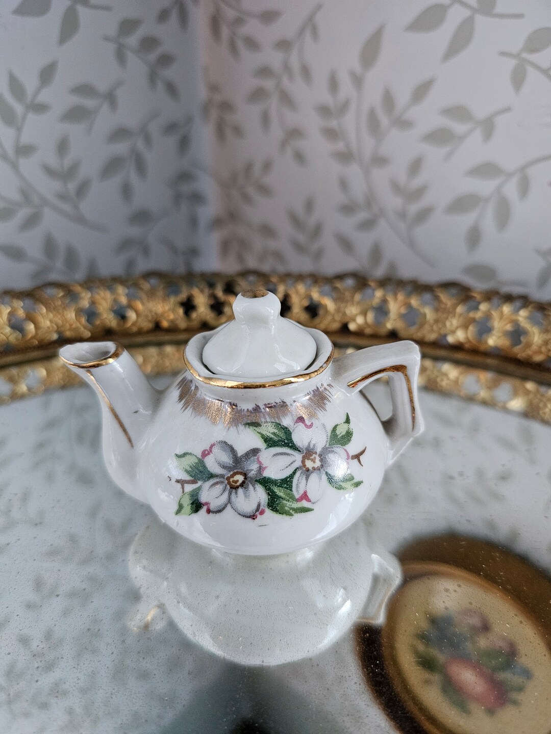 Vintage Ceramic Miniature Tea Pot - Etsy