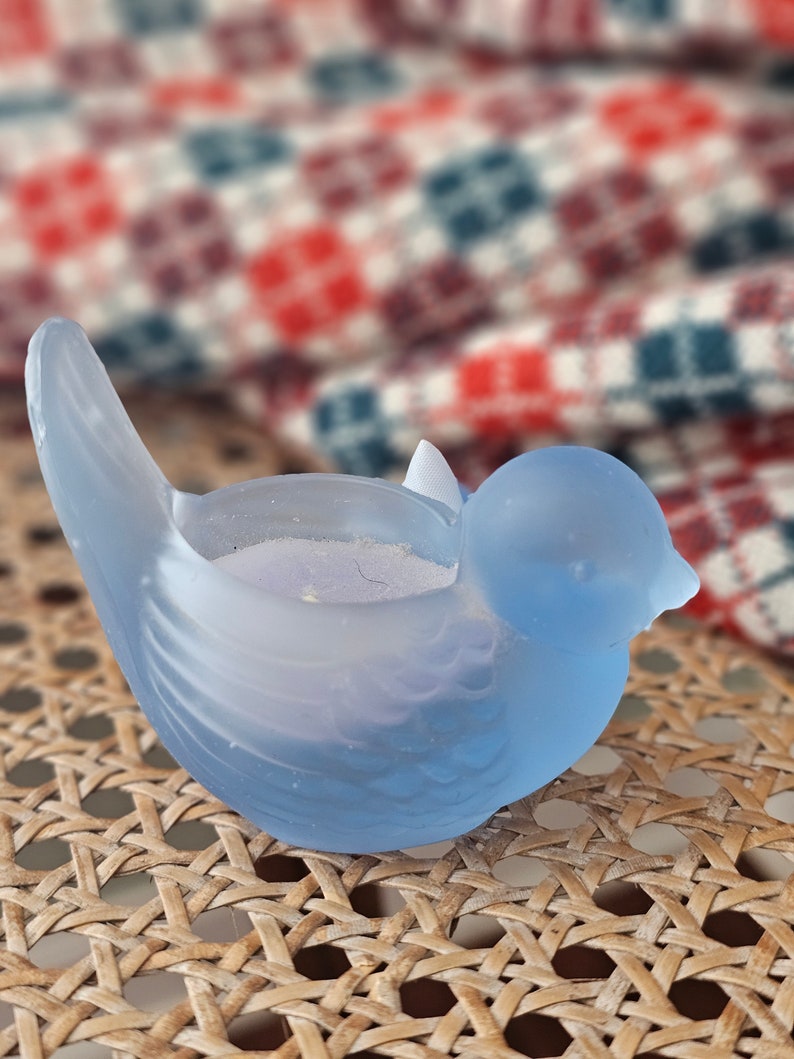 Vintage Glass Bluebird Candle Holder - Etsy
