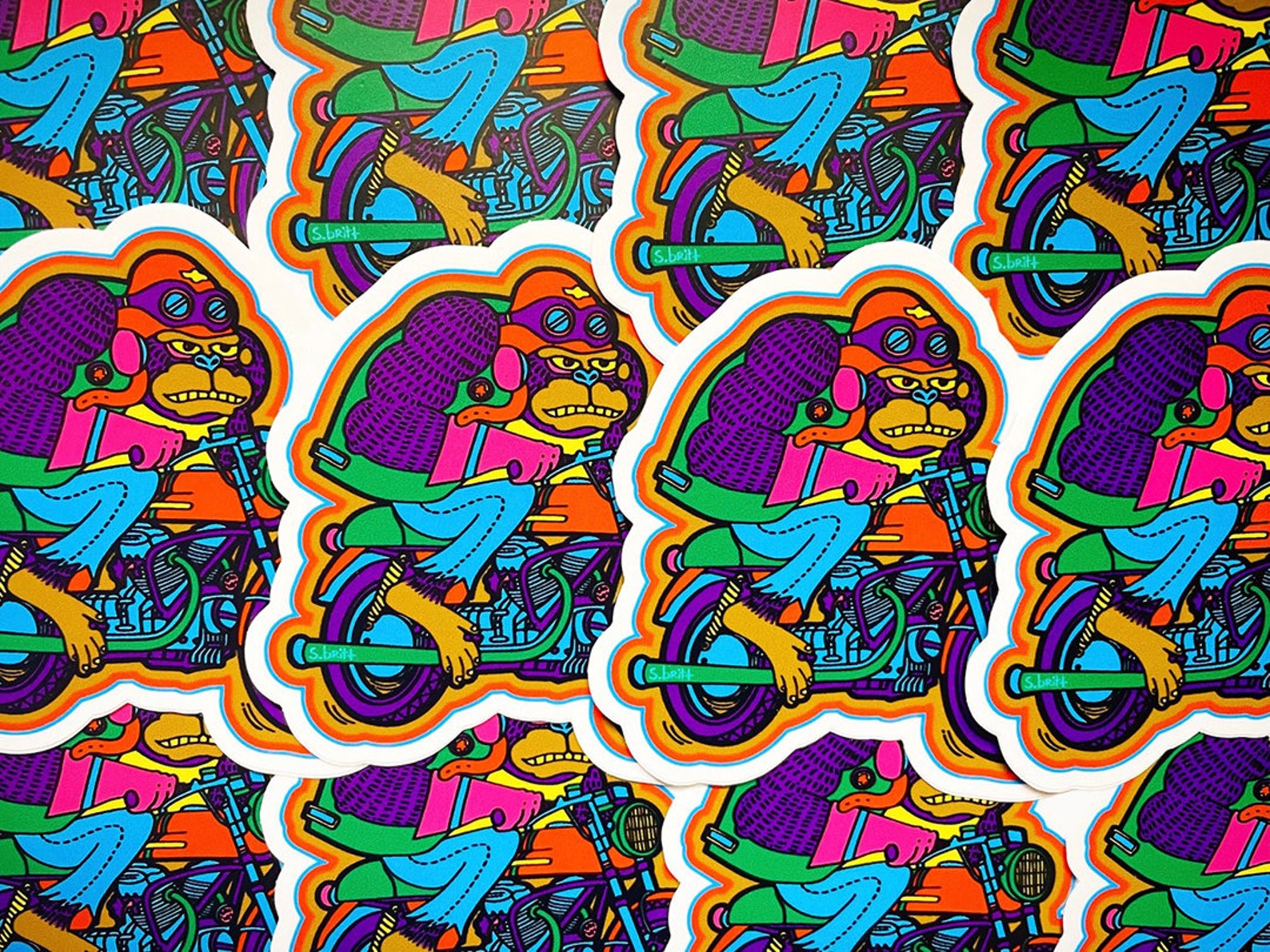 Buster the Burly Biker - Sticker - Etsy