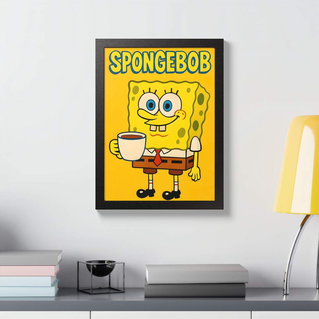 Spongebob Framed Poster: Colorful Cartoon Art for Kids - Etsy