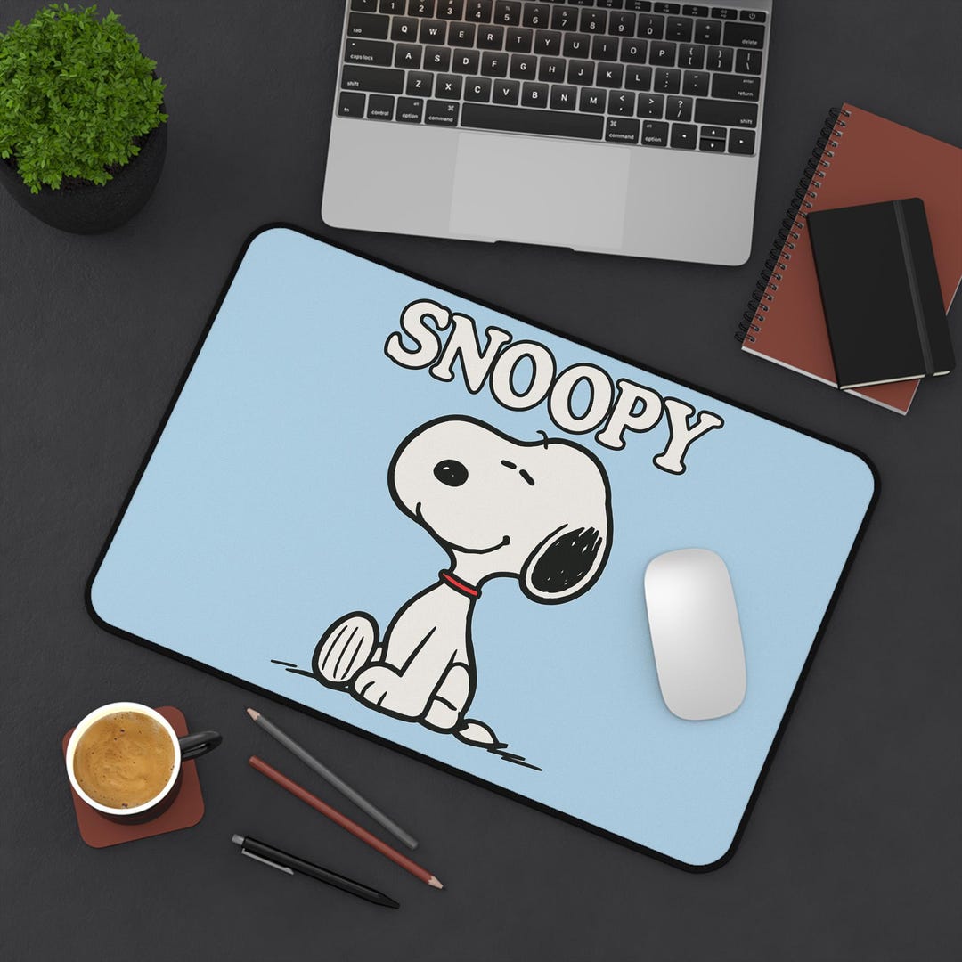 Snoopy Illustration Desk Mat | Peanuts Character Mousepad - Etsy UK