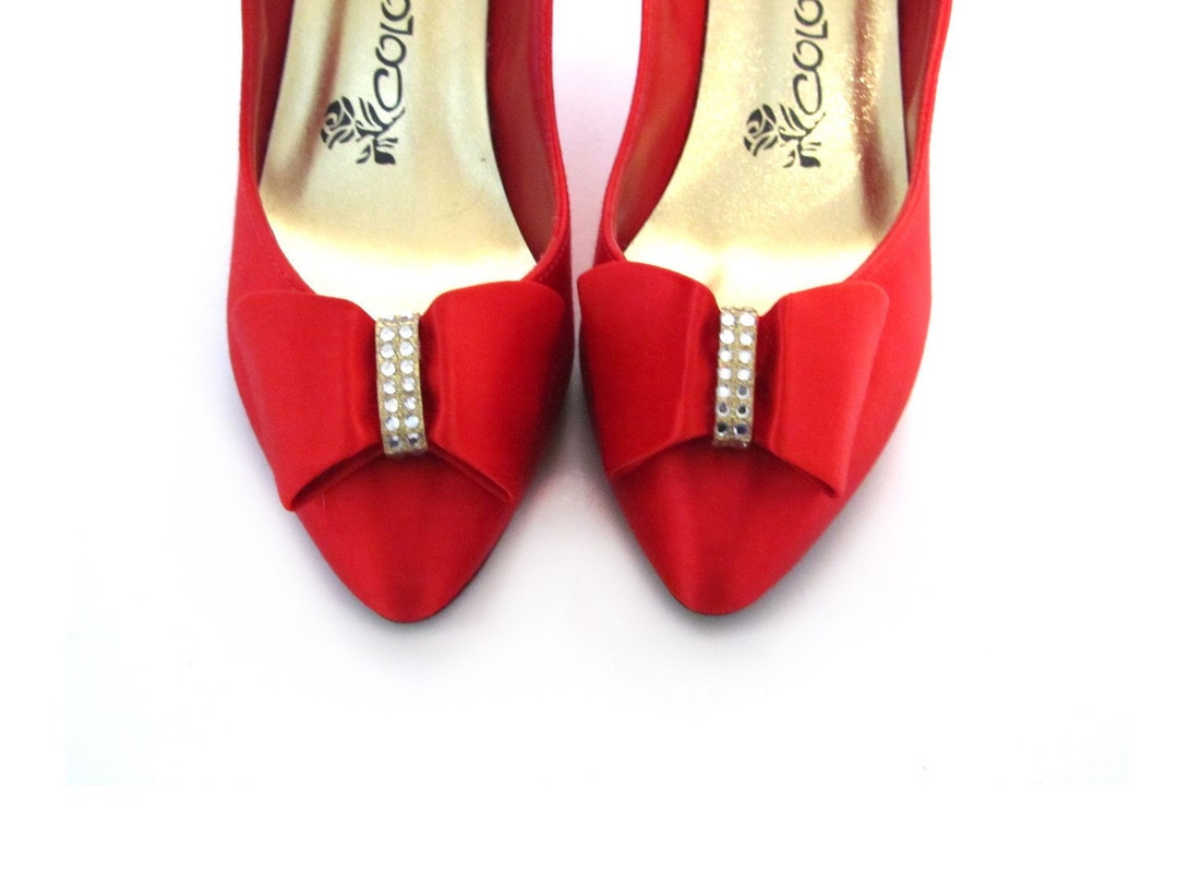 Vintage 80s RUBY SLIPPER High Heel Satin Pumps Womens 5 - Etsy