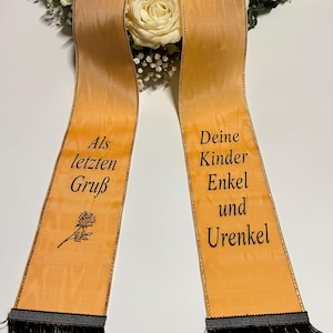 Moire Trauerschleife mit Text personalisiert, Grabsgesteckband Bedruckt ...