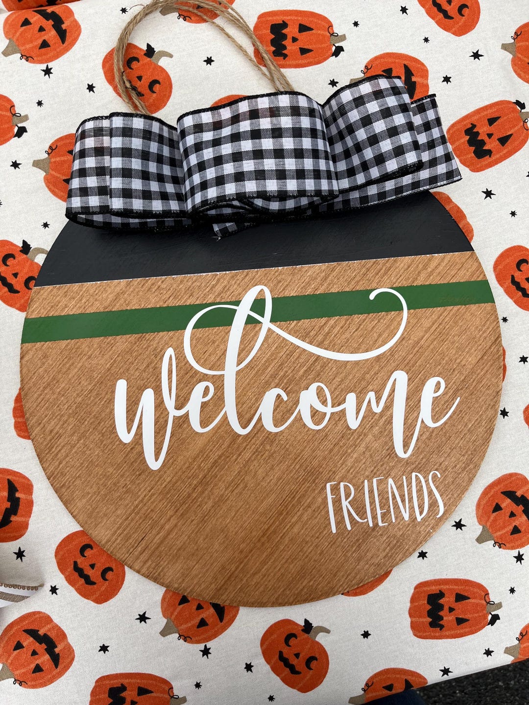 Welcome Friends Sign black, Green, and White - Etsy