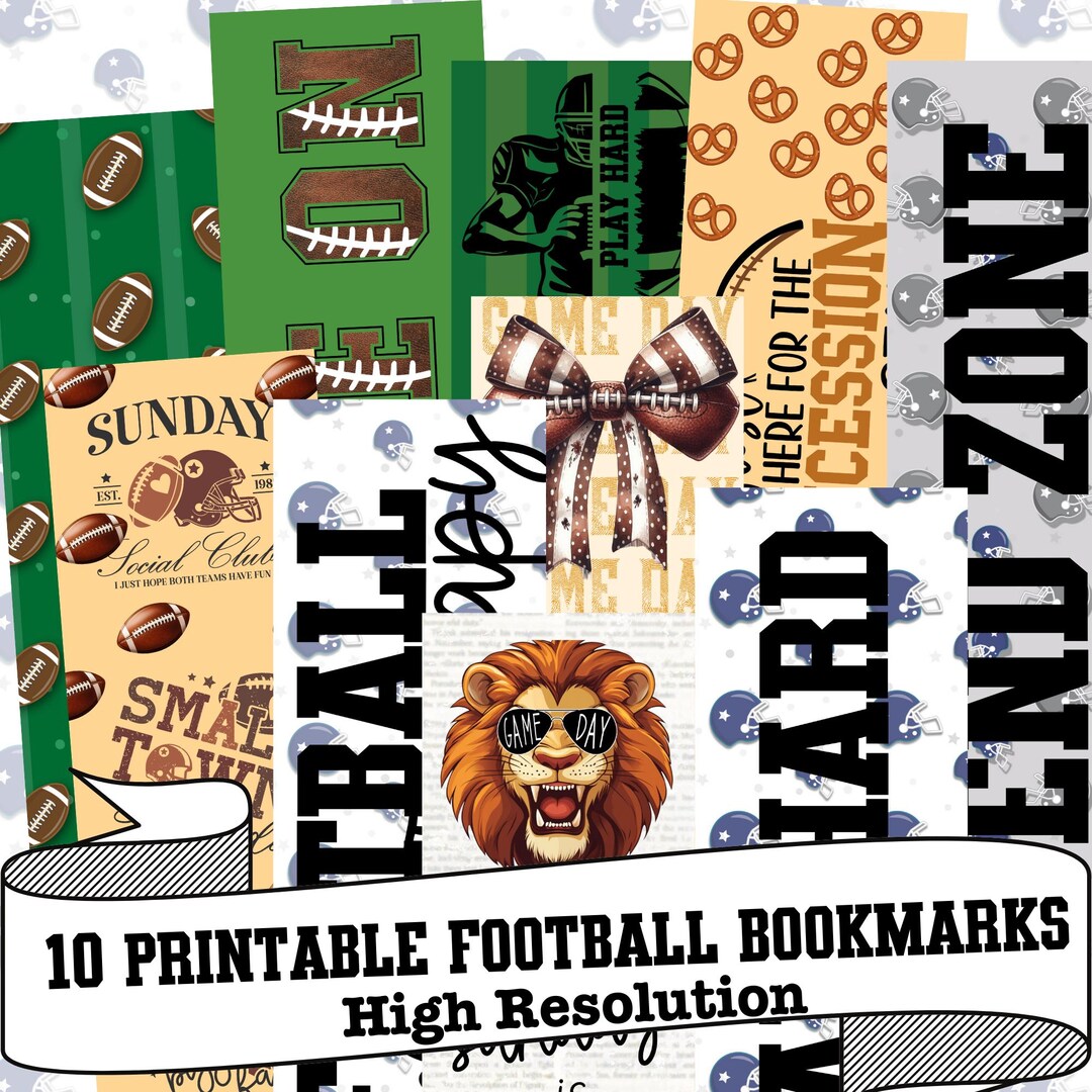 Football Bookmarks PNG, Football Bookmarks for Kids, Printable Team Mom ...