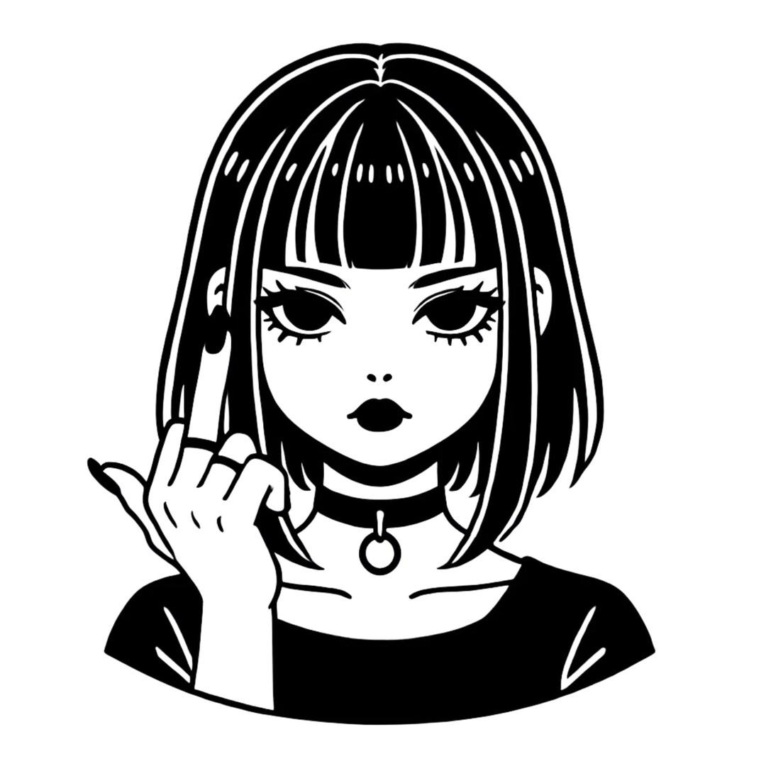 Goth Girl Middle Finger PNG: Feminist Female Rage (digital Download) - Etsy
