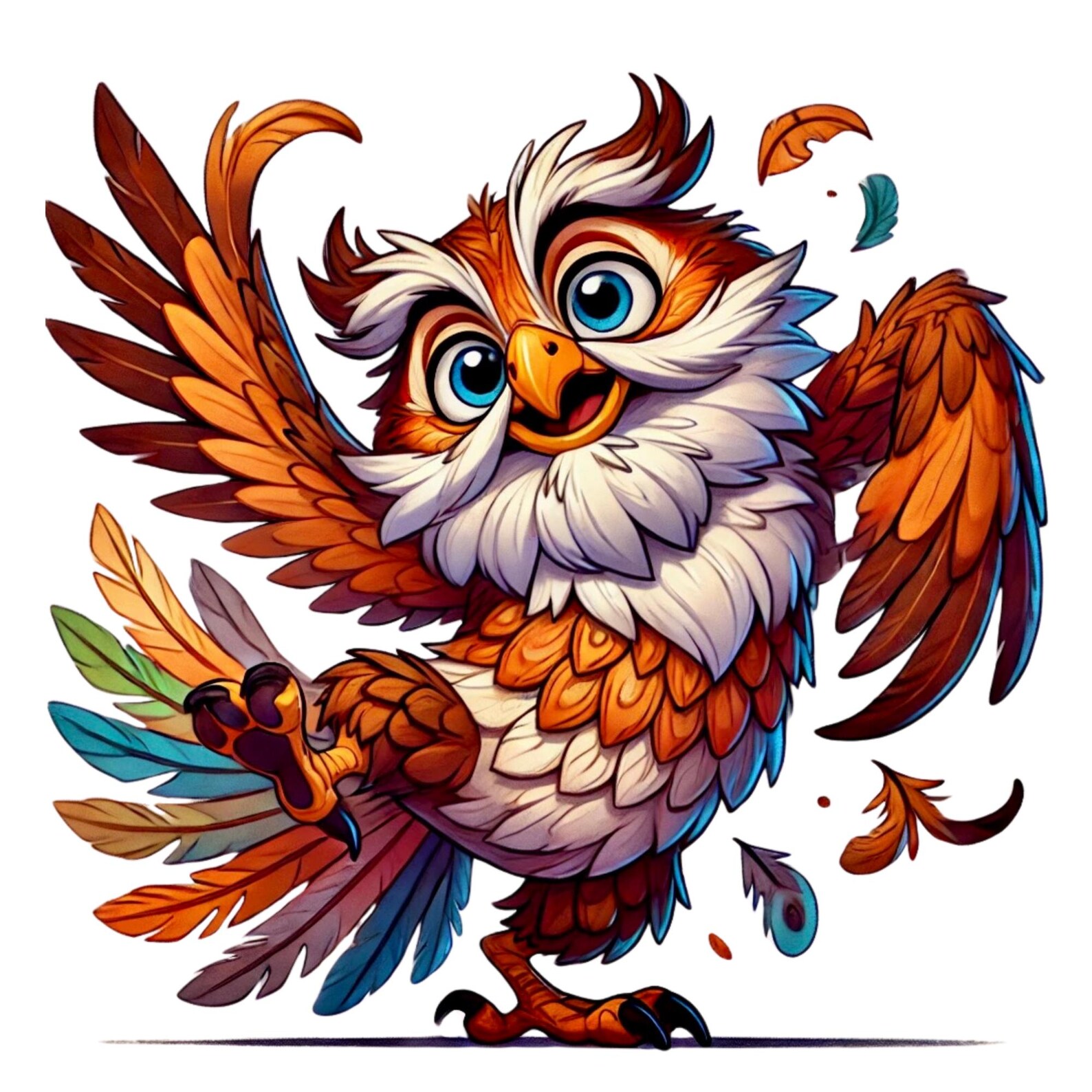 4 Dancing Owls PNG Whimsical Owl PNG, Cute Cartoon Owl Clipart ...