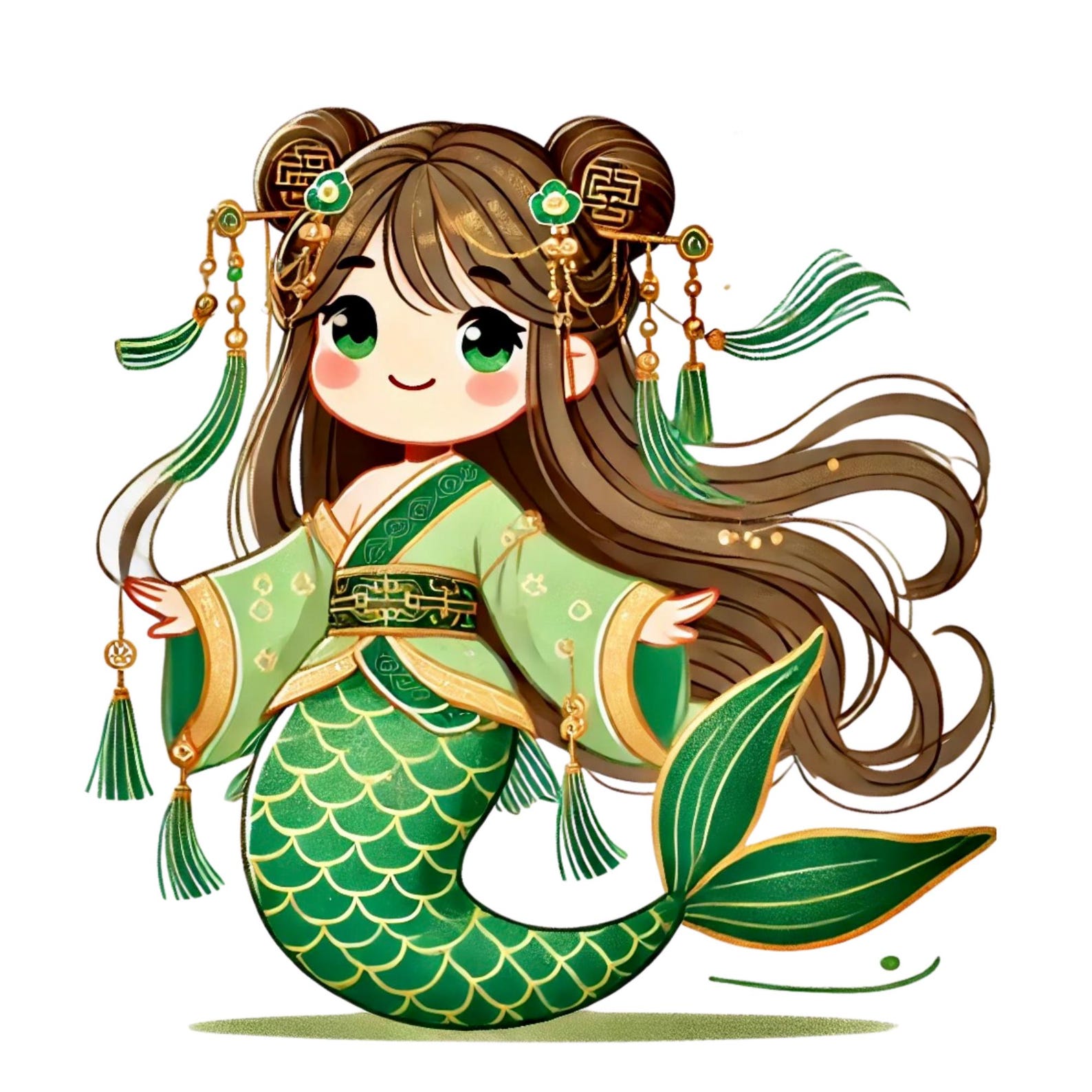 4 Cute Chinese Mermaid PNG Design Asian Mermaid Clipart Bundle High ...