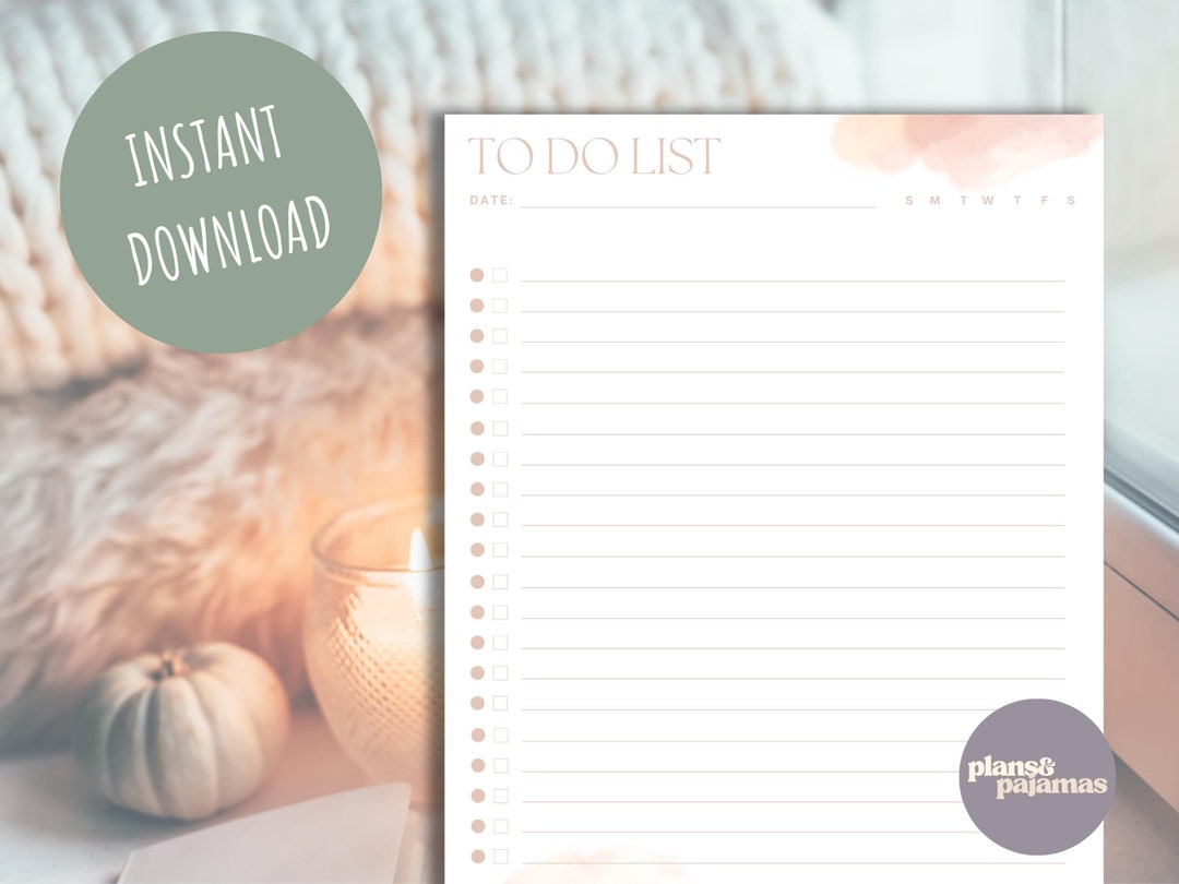 Neutral Watercolor To-do List Printable | Minimalist Daily Planner ...