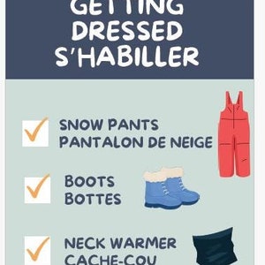 Printable Getting Dressed for Winter Toddlers Pictogram EN/FR - Etsy