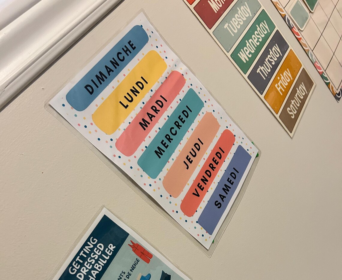 Printable Days of the Week FRENCH Jours De La Semaine Français - Etsy