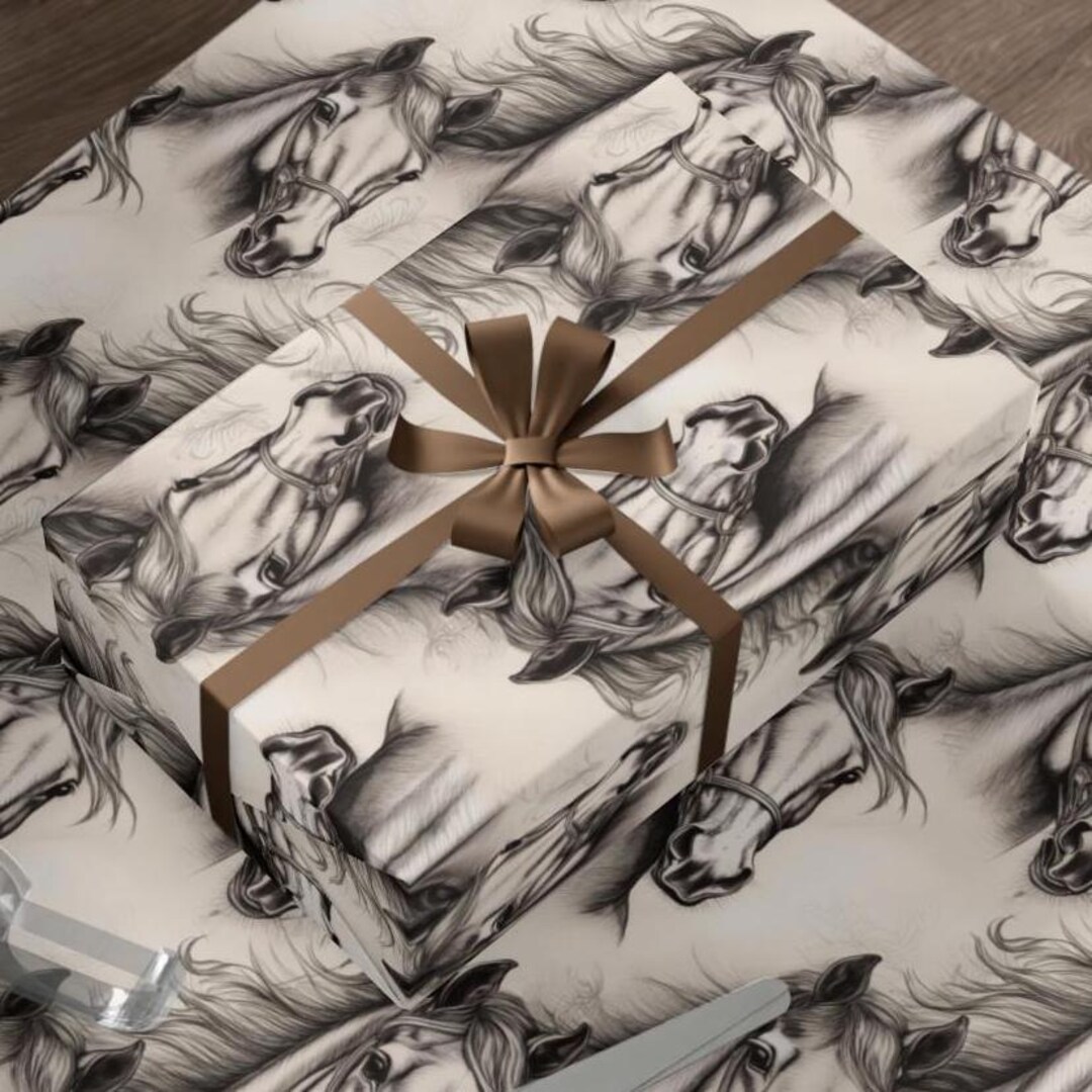 Horse Wrapping Paper - Artistic Wrapping Paper - Etsy