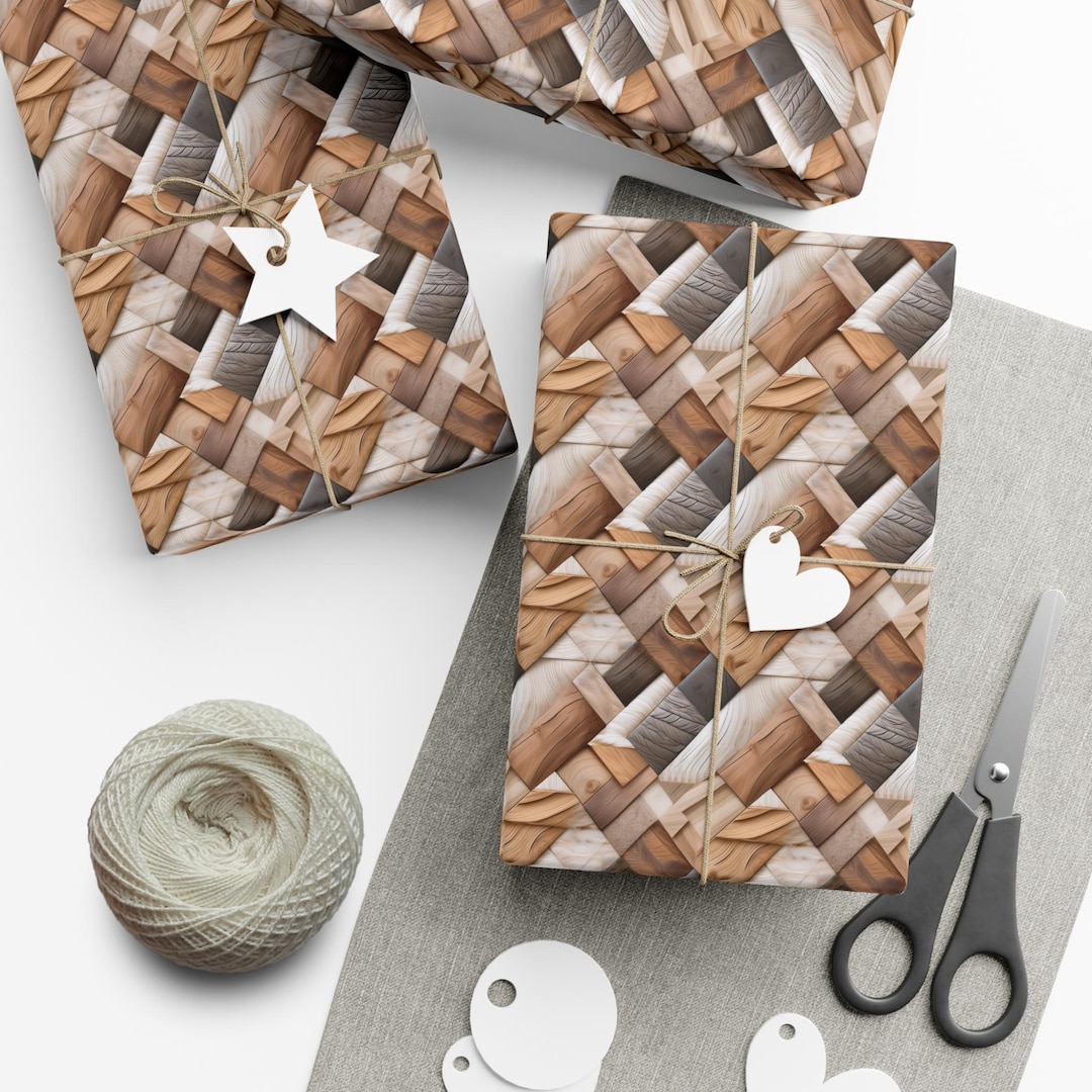 Faux Wood Texture Wrapping Paper – Neutral Gift Wrap With Stone and ...