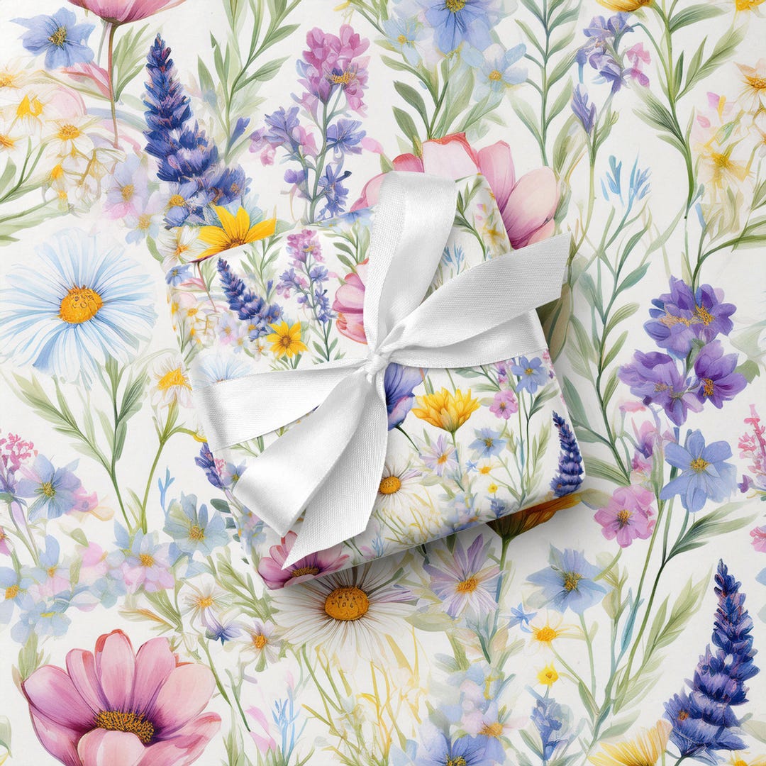 Wildflower Wrapping Paper Spring Floral Garden - Etsy