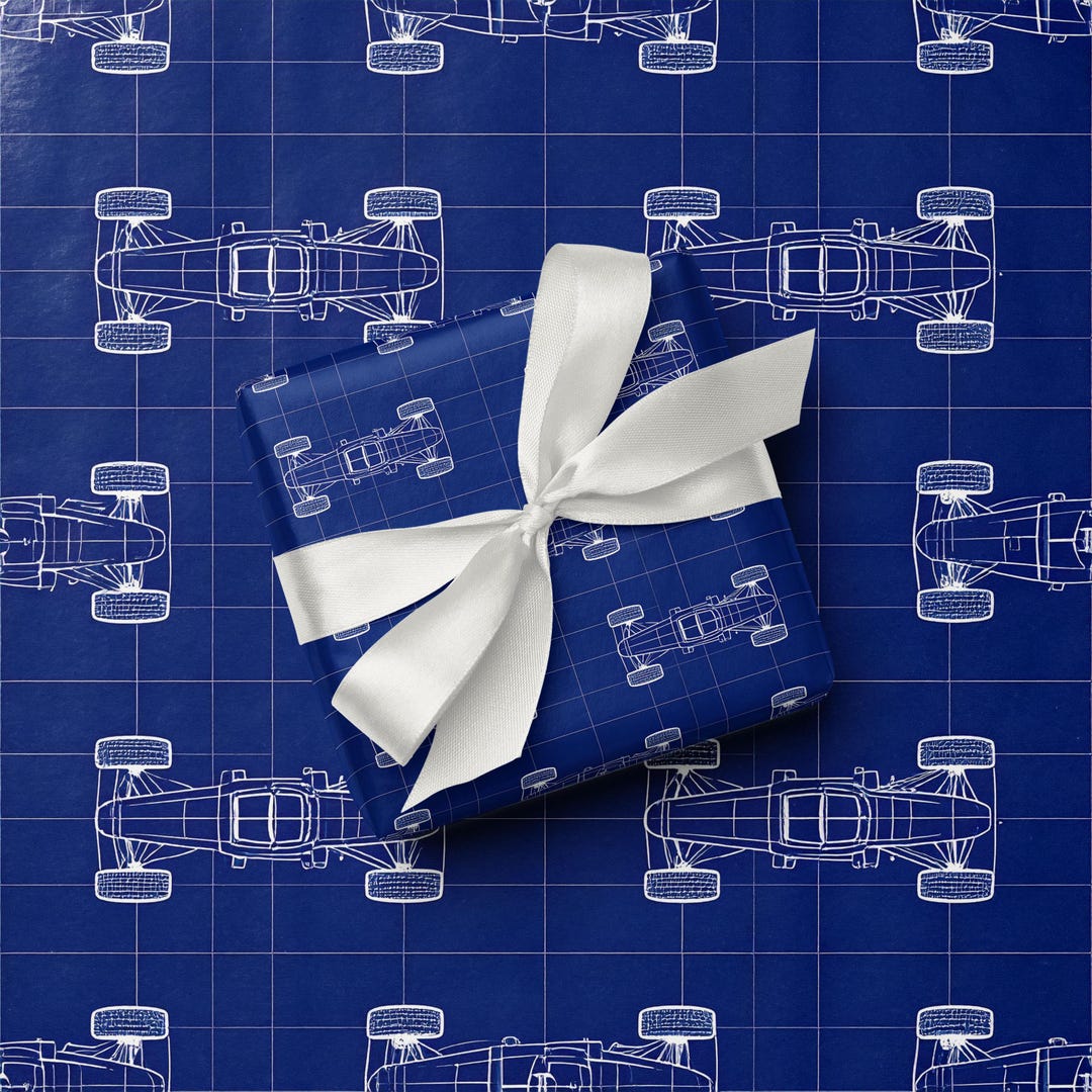 Race Car Wrapping Paper Blueprint Gift Wrap Motorsports Style - Etsy