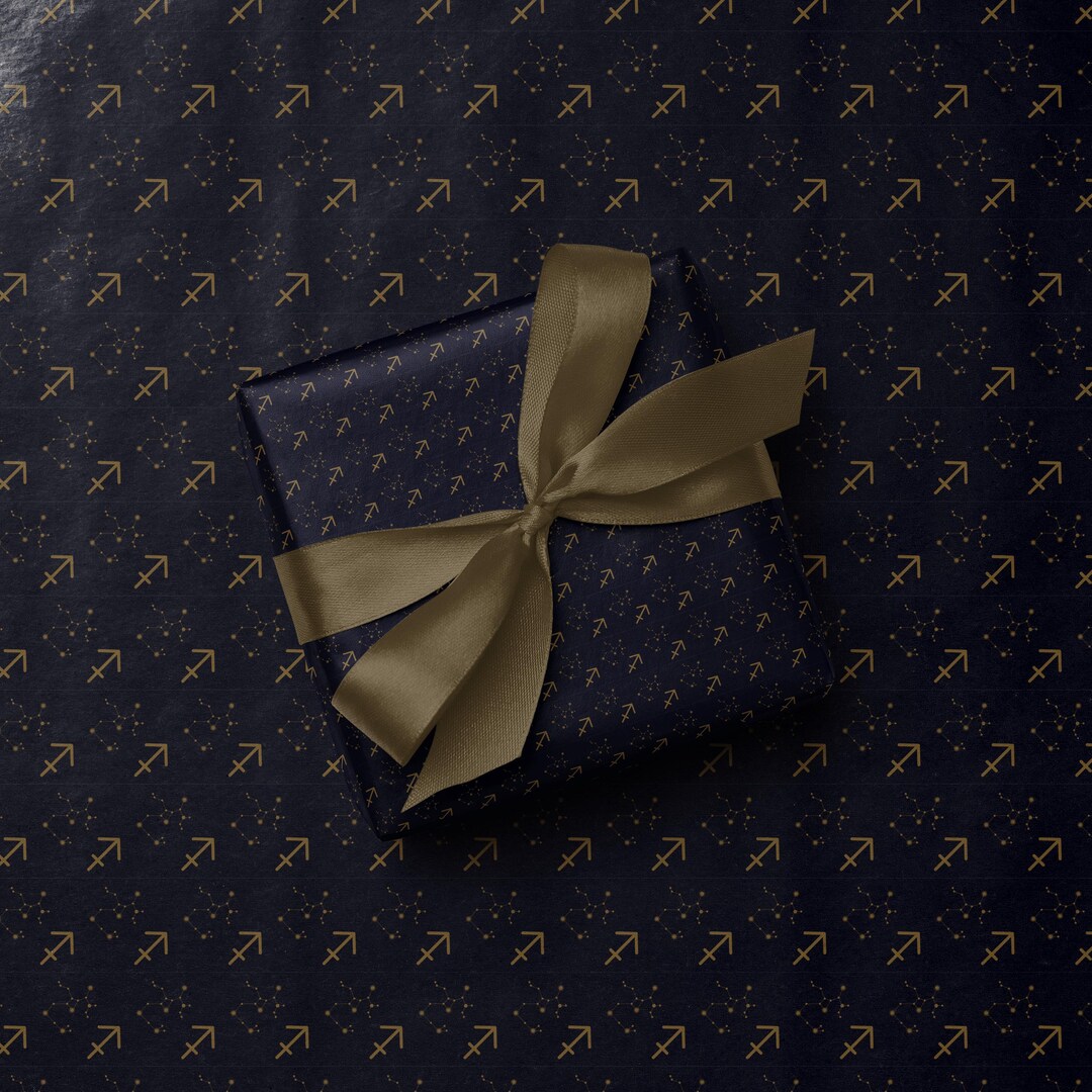 Sagittarius Zodiac Wrapping Paper Astrology Gift Wrap Celestial Night ...