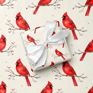 Cardinal Wrapping Paper for Christmas Gifts and Winter Bird Lovers - Etsy