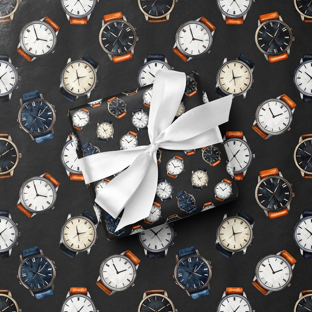 Watch Wrapping Paper for Mens Birthday and Classic Timepiece Gifts - Etsy