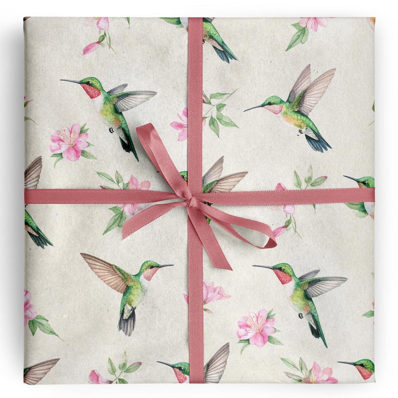 Hummingbird Wrapping Paper for Garden Lovers and Spring Birthdays - Etsy