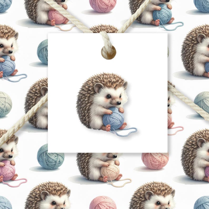 Hedgehog Knitting Gift and Favor Tags Cozy Craft Theme - Etsy