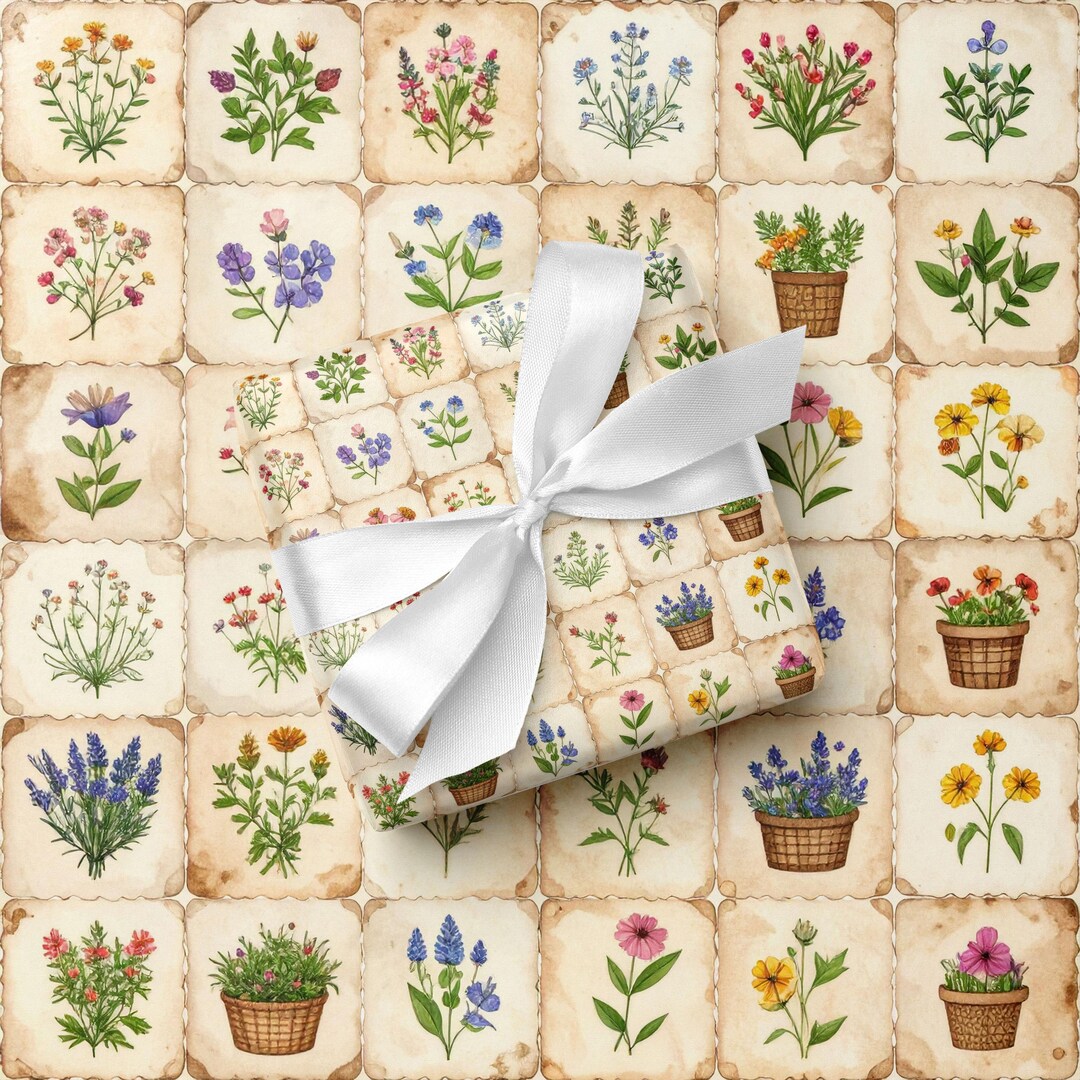 Seed Packet Wrapping Paper for Garden Lovers and Vintage Gifts - Etsy