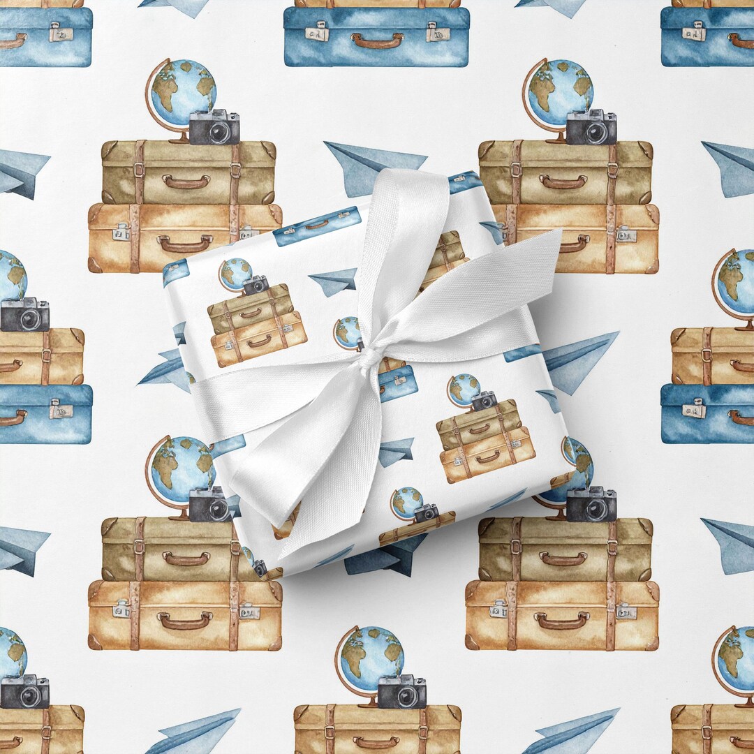 Vintage Travel Wrapping Paper for Men Birthdays and Retirement Gifts - Etsy