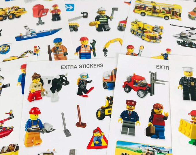 LEGO Stickers Lot, LEGO Minifigures Sticker Sheets, 7 Sheets / 75 Total ...