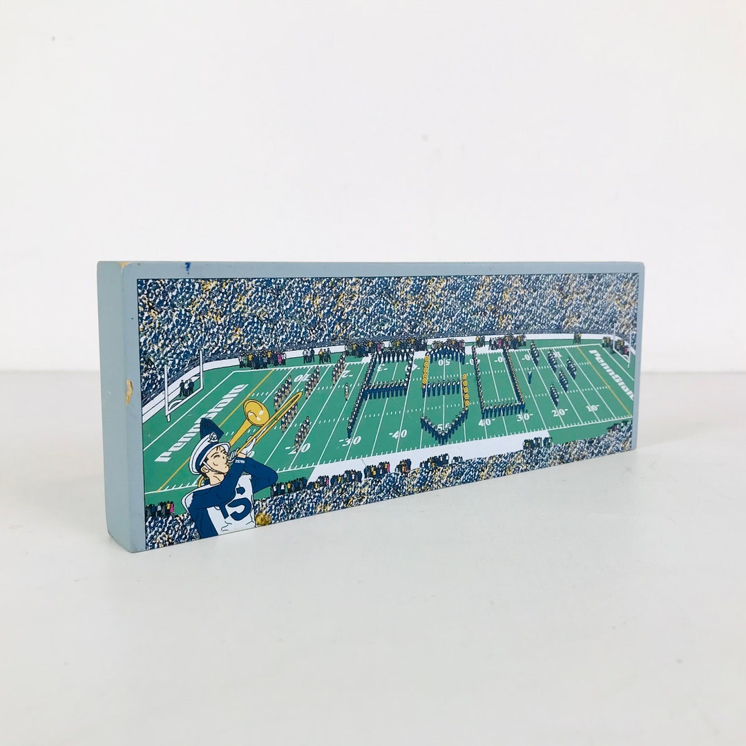 Vintage Penn State University Blue Band Wooden Art Block, NCAA PSU ...