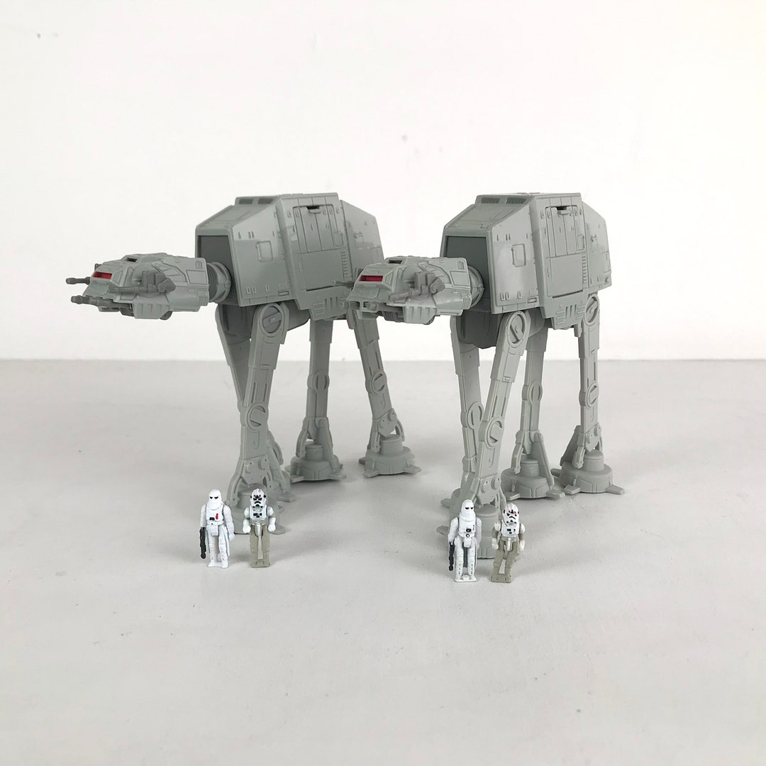 Miniature Star Wars Action Fleet Imperial AT-AT Walker Duo, 5 Realistic ...