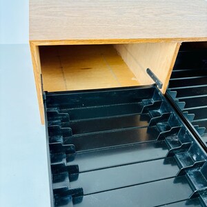 1980s VHS Cassette Tape Faux Wood Storage Box With 2 Sliding Drawers ...