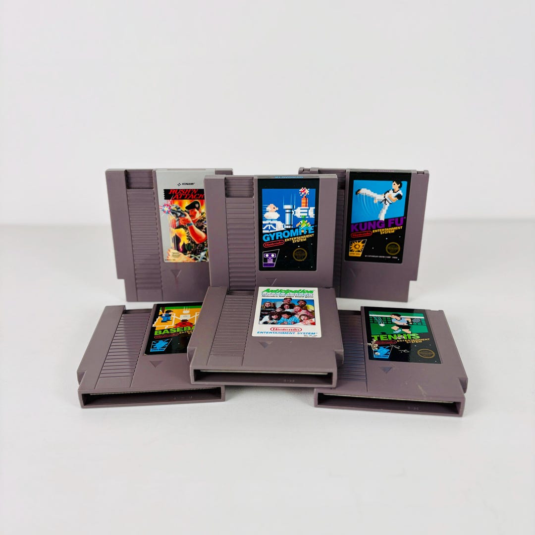 1980s Nintendo NES Video Games Lot of 6, Classic 80s Game Cartridges ...