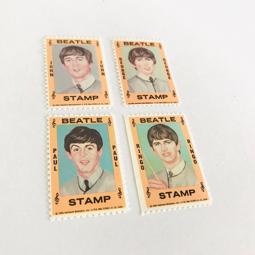 1964 Beatles Stamps Hallmark Christmas Seals Set, Vintage Beatles ...