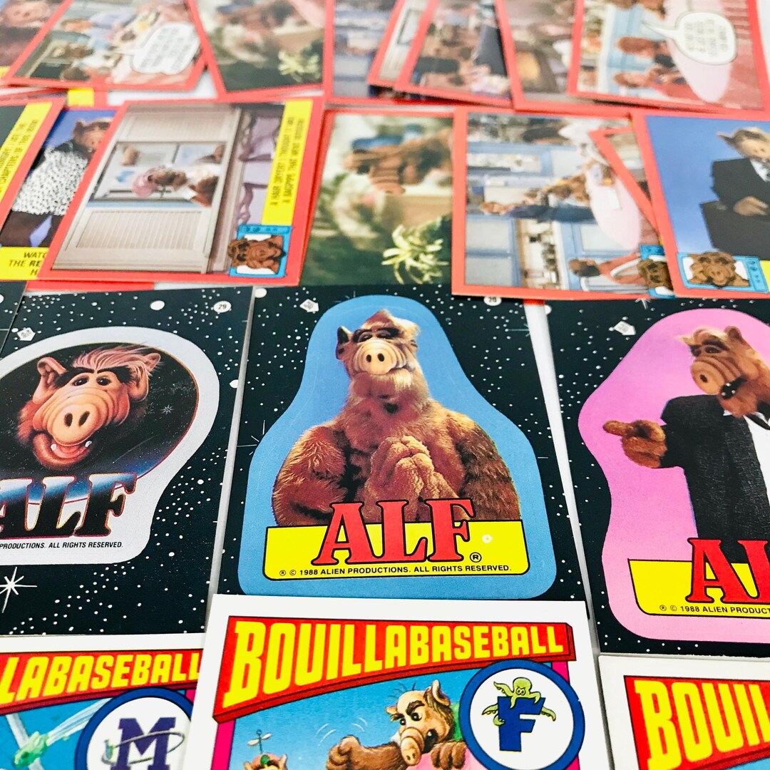 Vintage 1987 Topps ALF Trading Cards and Stickers Lot of 24, Cult ...