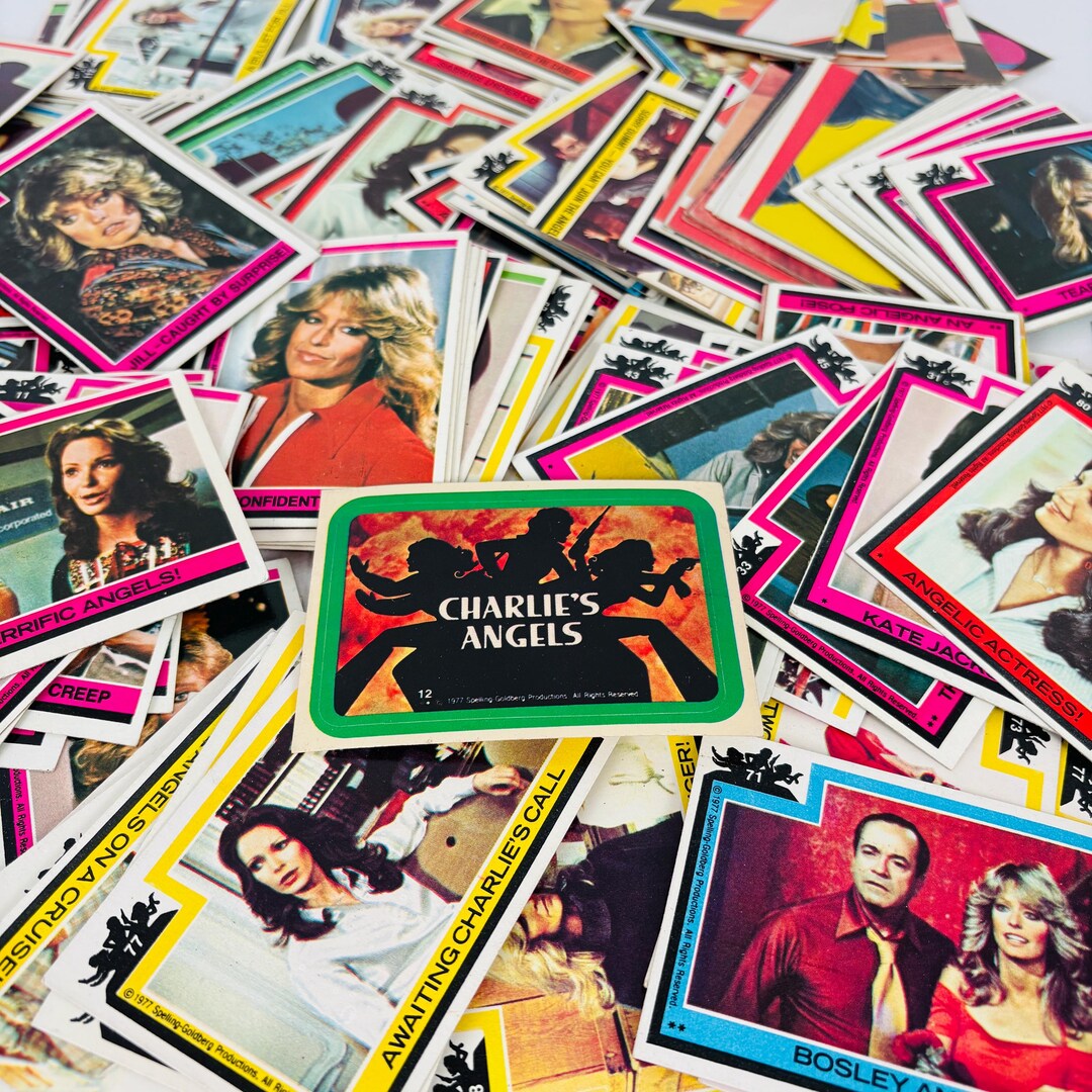 1977 Charlie's Angels Trading Cards Lot of 25, Vintage Aaron Spelling 1970s ABC TV Show, Farrah ...