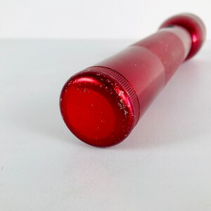Vintage Mag-lite Aluminum Flashlight With Red Metallic Body, 1990s Mag ...