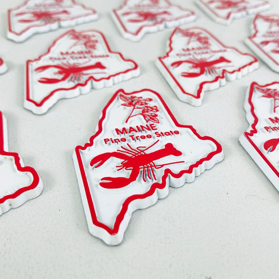 1980s Maine Refrigerator Magnet, Vintage 80s State Magnets, Rubber ...