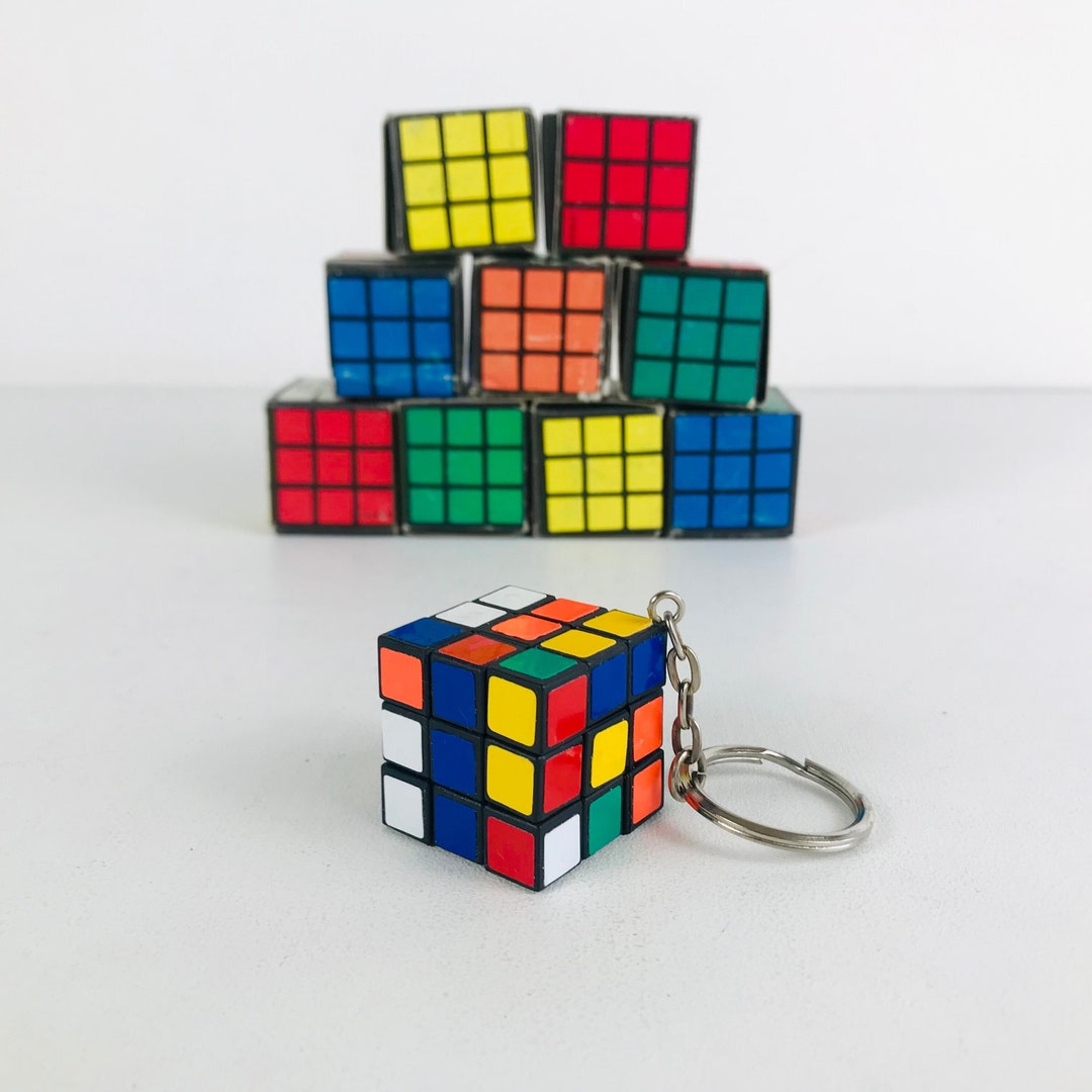 1980s Cube Puzzle Key Ring Keychain Rubik's Cube Style Key Chain for ...