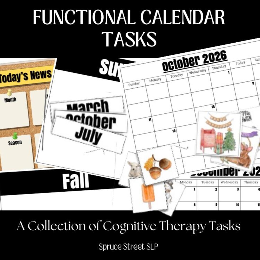Functional Calendar Tasks for Cognitive Therapy With Adults - Etsy