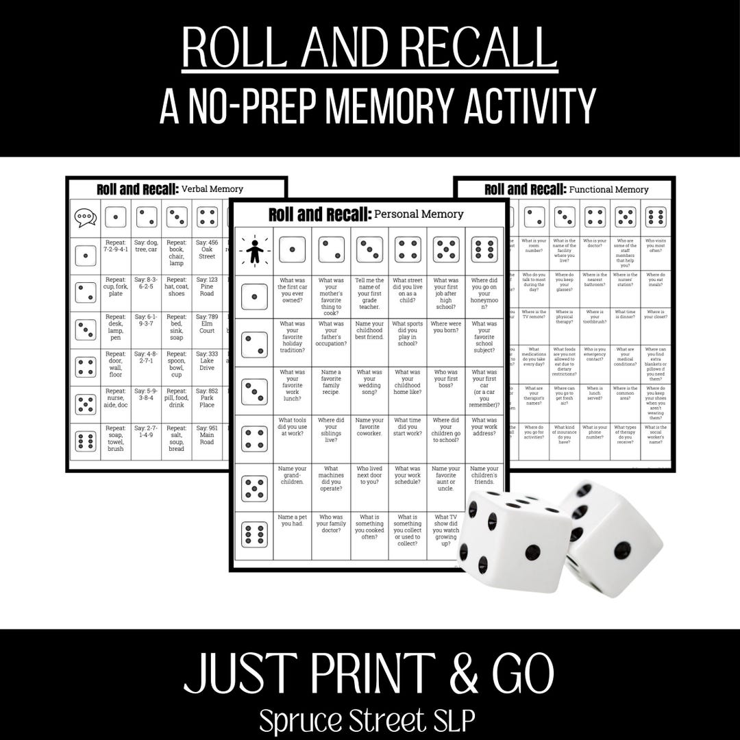 Roll and Recall: A Dice-rolling Memory Task for Adult Speech Therapy ...