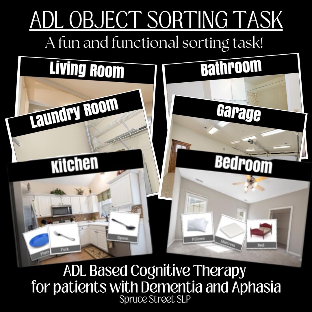 ADL Object Sorting Activity for Adult Speech Therapy | Dementia ...