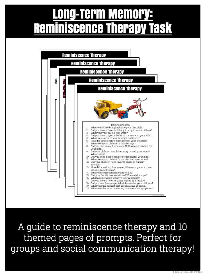 Memory Survival Kit – Speech Therapy for SNF, Dementia, & Cognitive ...