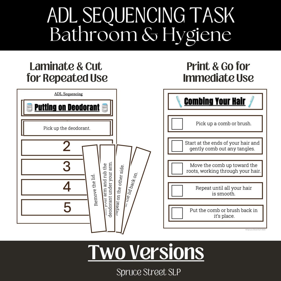 ADL Sequencing: Bathroom & Hygiene A Cognitive Activity for Adult ...