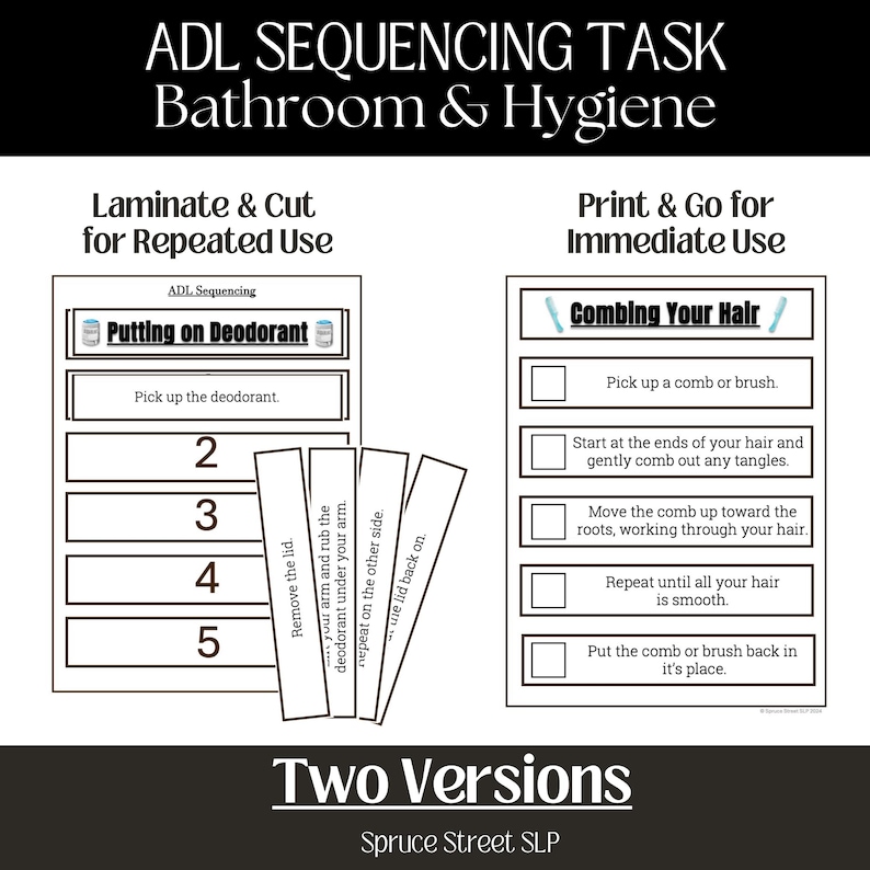 ADL Sequencing: Bathroom & Hygiene A Cognitive Activity for Adult ...